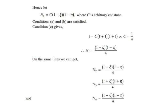 Shape Functions Of 1d And 2 D Rectangular Elementspptx Programming 1806