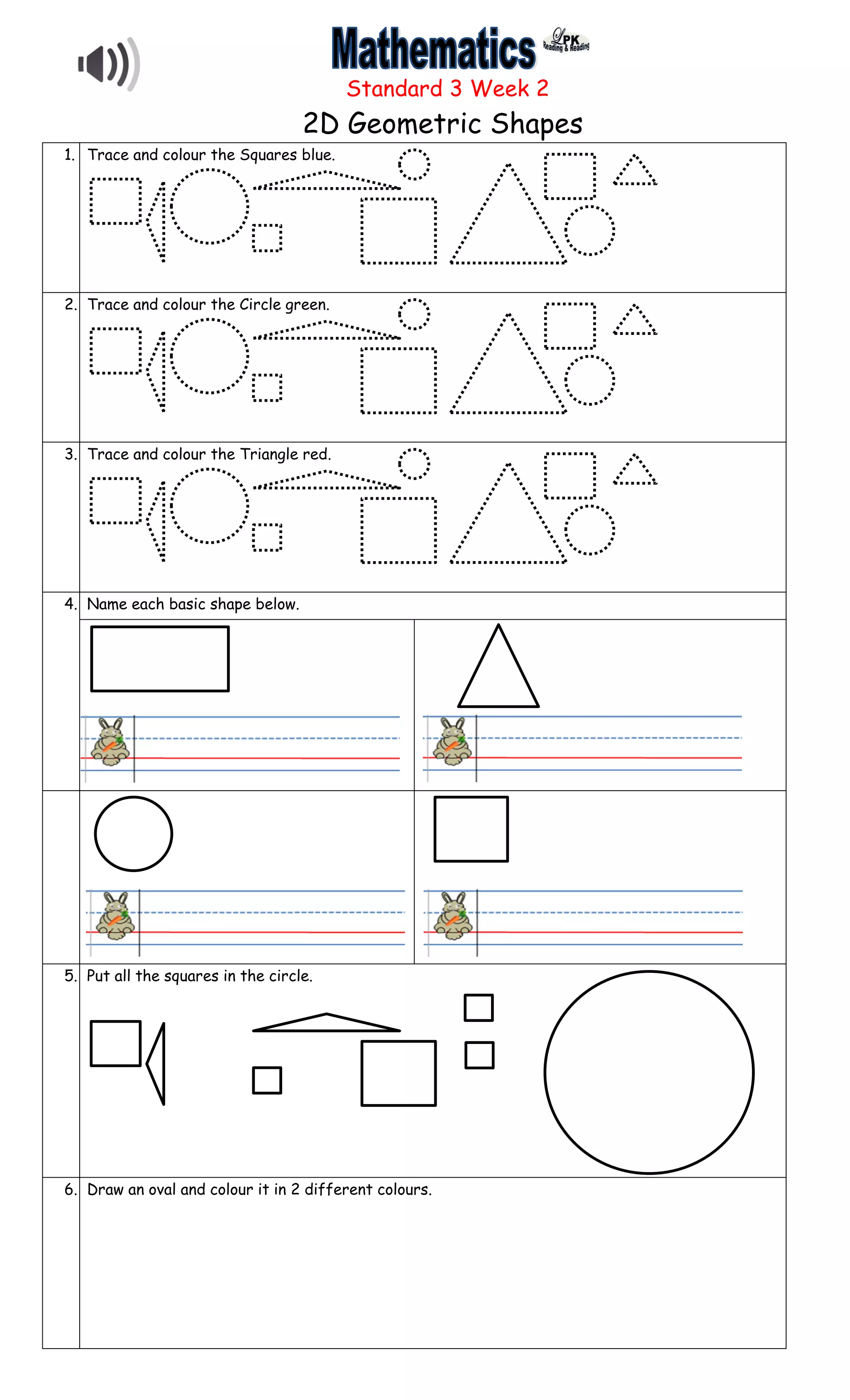 Shape Identification 2D Shapes Worksheet | PDF