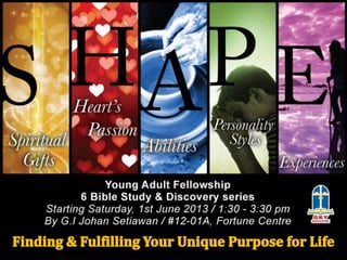 SHAPE Finding & Fulfilling Your Unique Purpose in Life | PPT