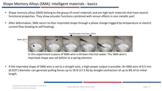 Shape Memory Alloy Based Actuators - Technology Intro | PPT