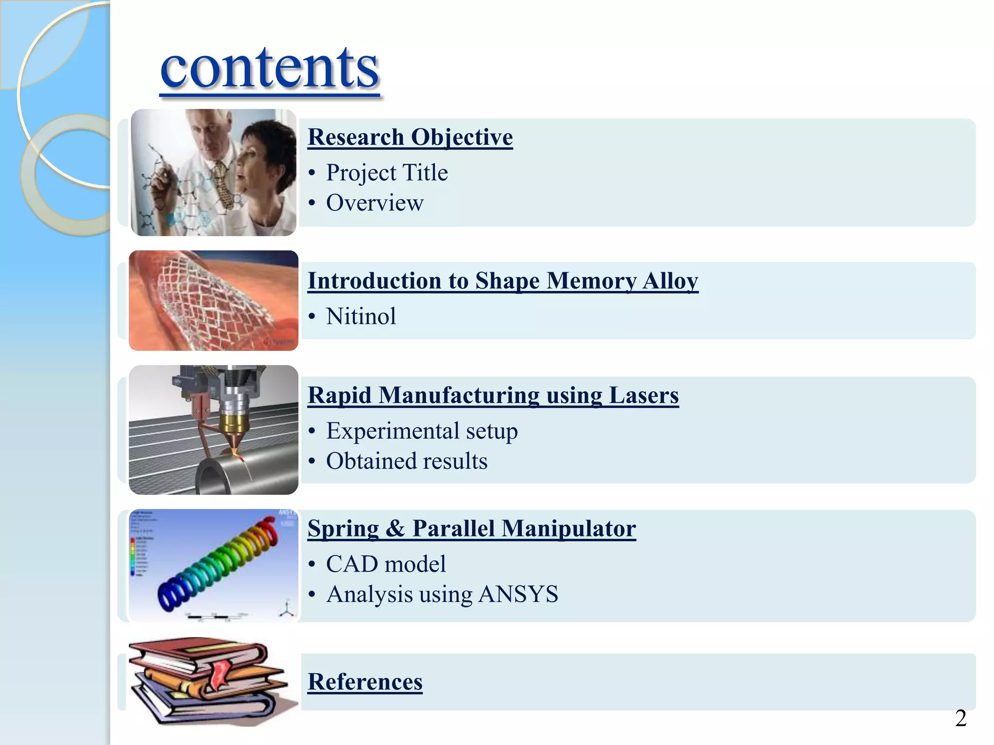 Shape memory alloy (ni tinol) | PPTX