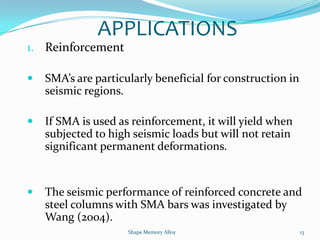 Shape memory alloys | PPTX
