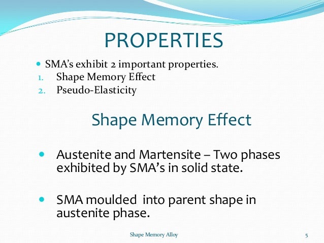 Shape memory alloys