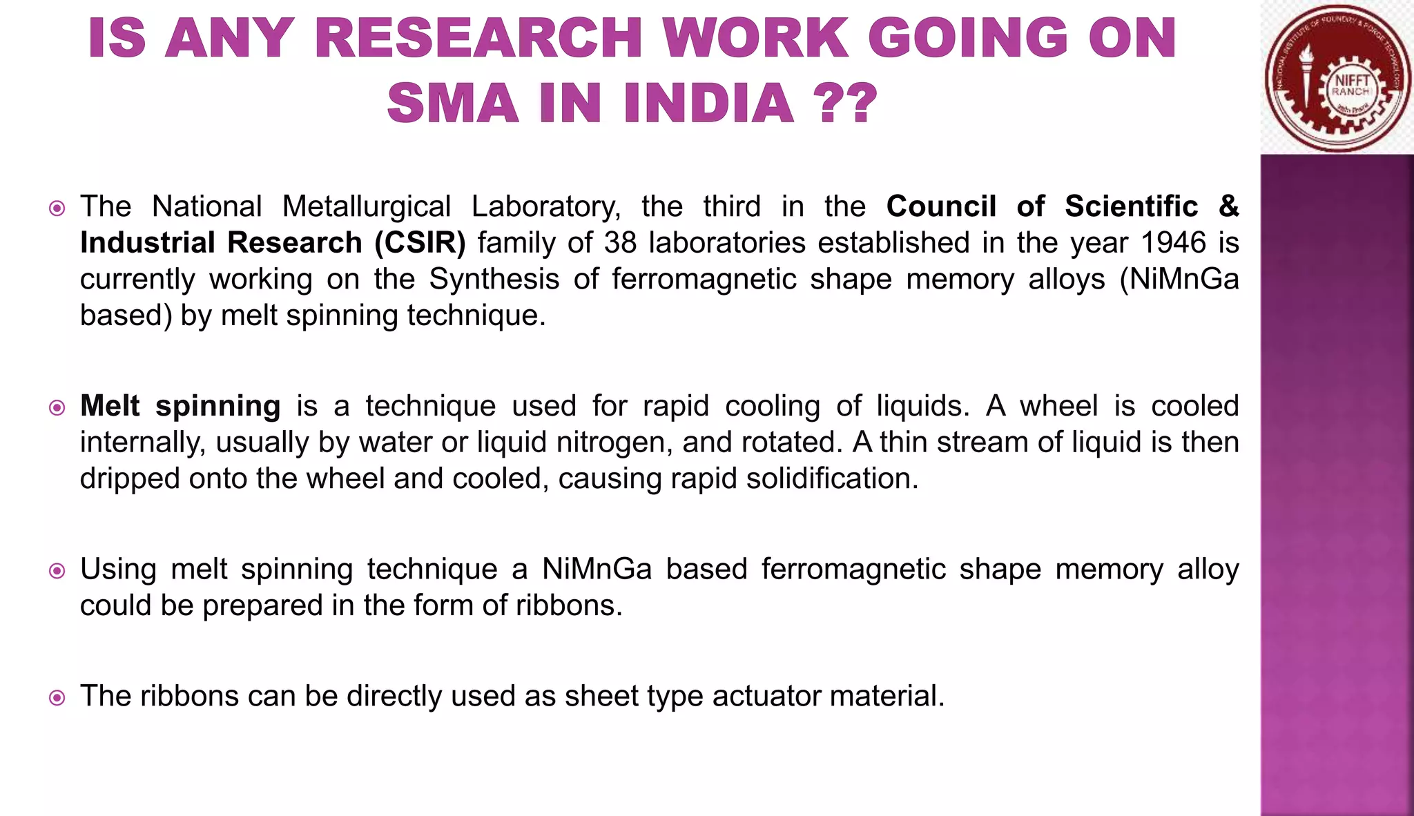 Shape memory alloys | PPTX