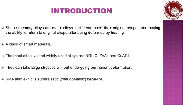 Shape memory alloys | PPTX | Geology | Science