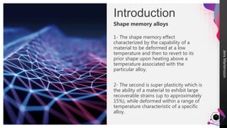 Shape memory alloys in textile | PPTX