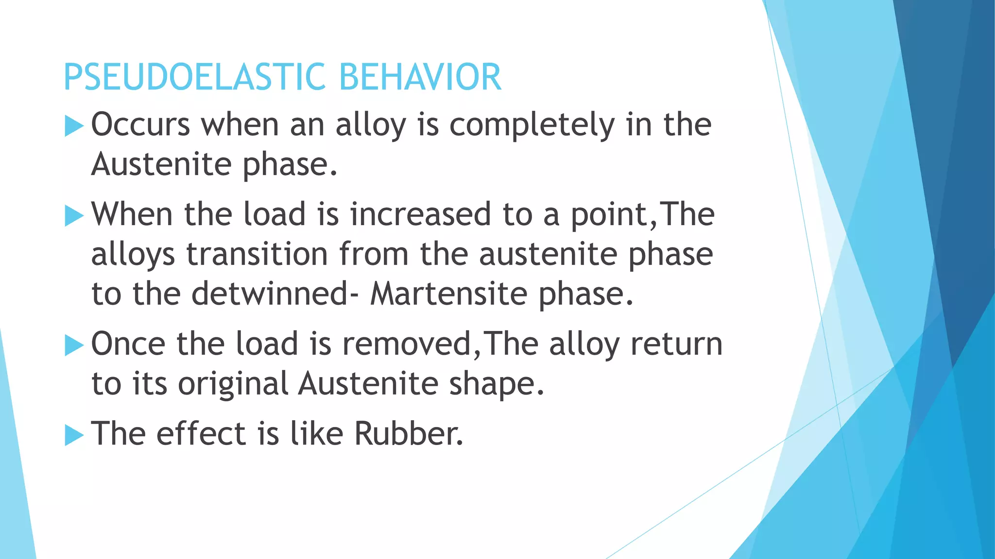 Shape memory alloys and its applications | PPTX