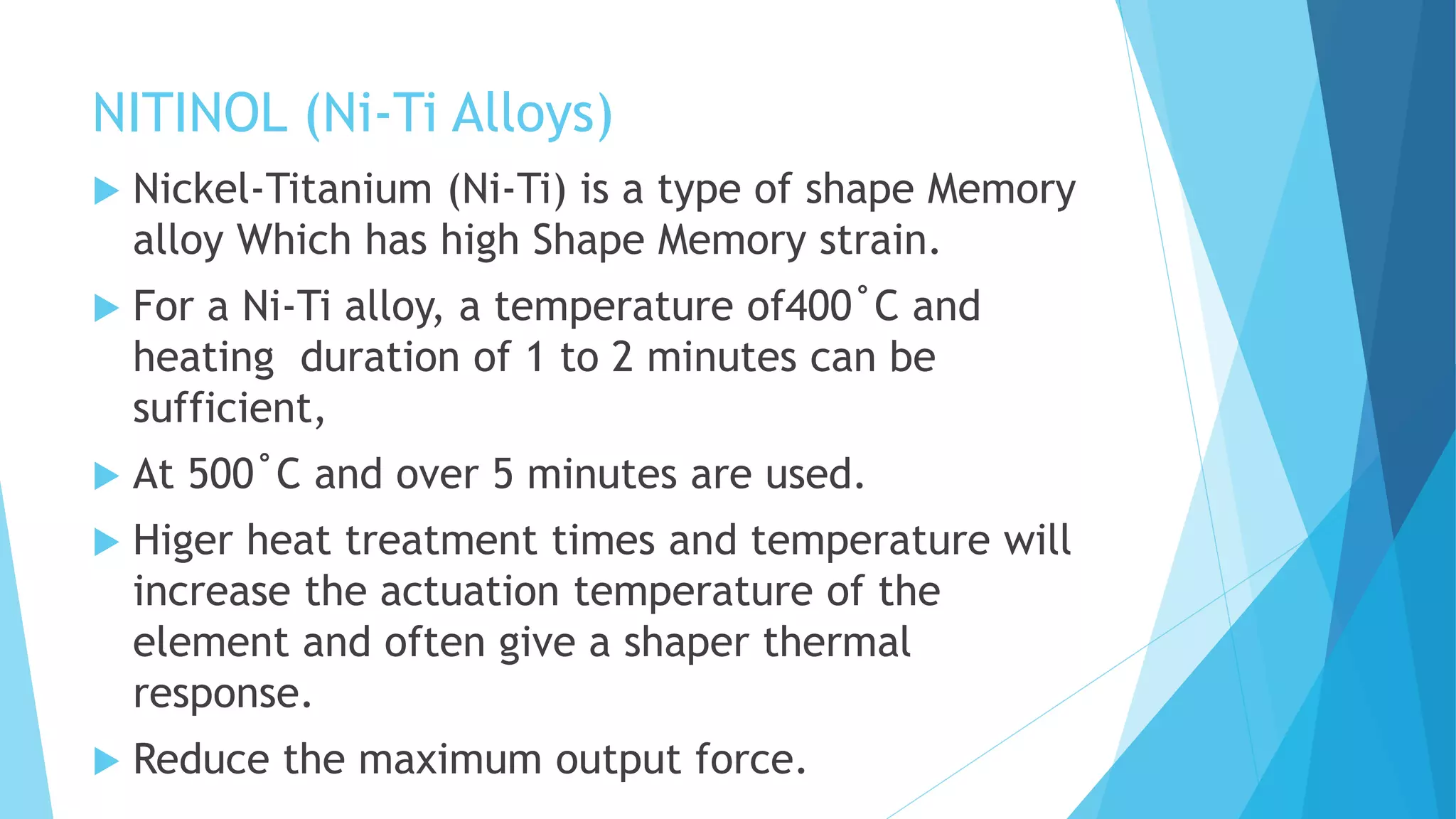 Shape memory alloys and its applications | PPTX