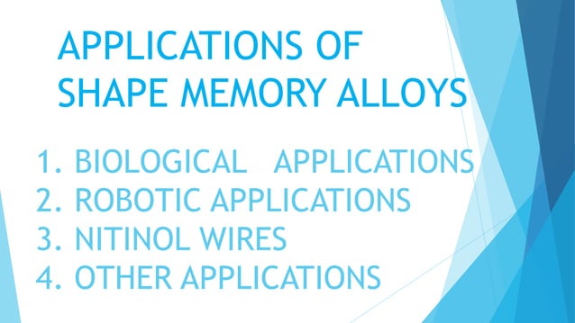Shape memory alloys and its applications | PPTX