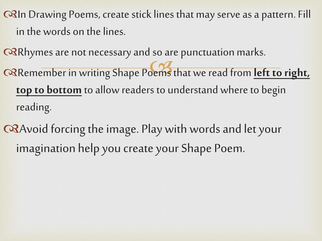 Shape poem ppt | PPTX