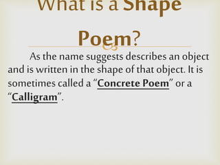 Shape poem ppt | PPTX