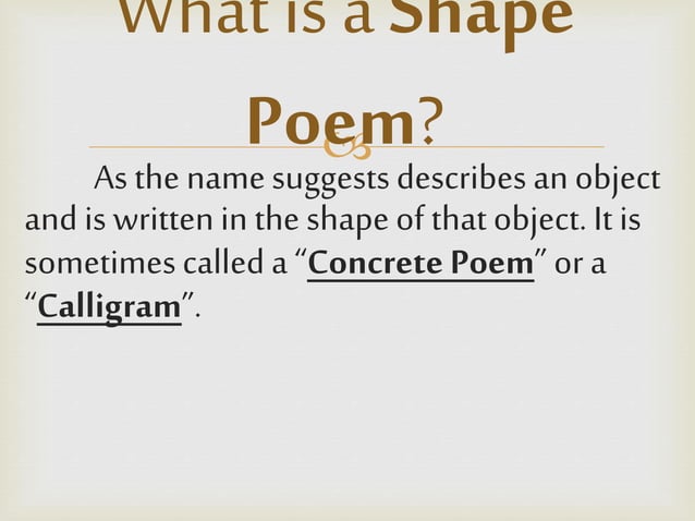 Shape poem ppt | PPTX