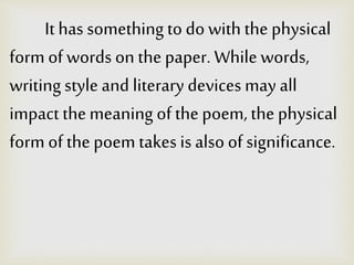 Shape poem ppt | PPTX