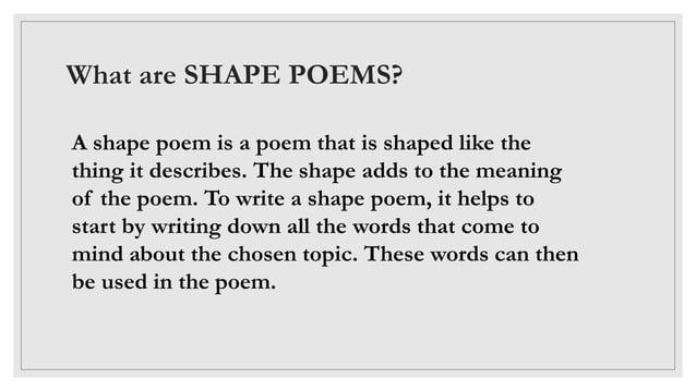 Shape poem | PPTX