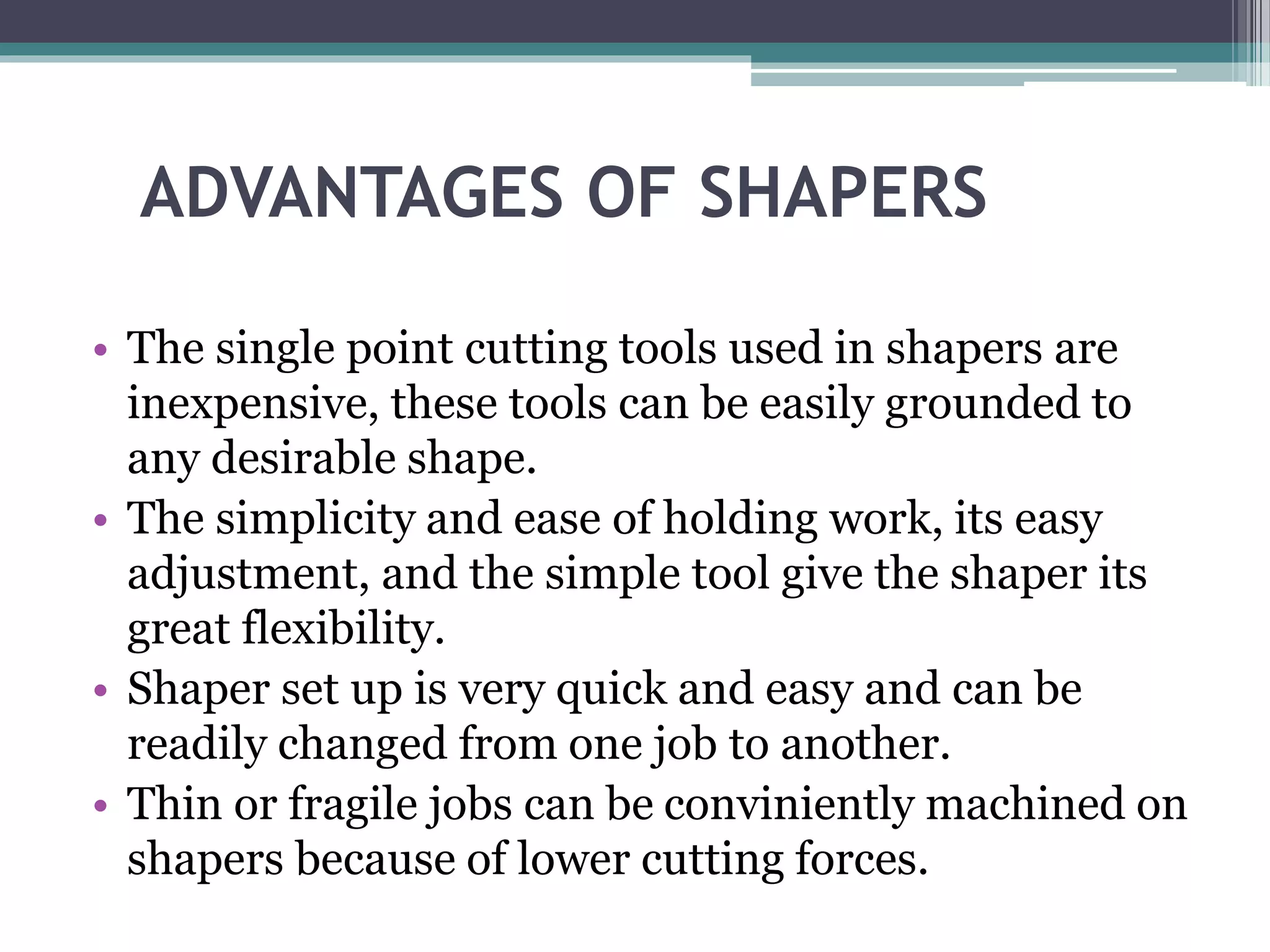 shaper machine Manufacturing Technology | PDF