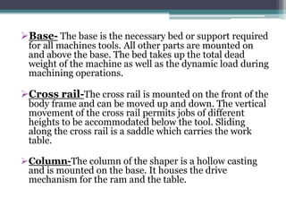 shaper machine Manufacturing Technology | PDF