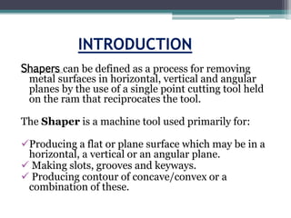 shaper machine Manufacturing Technology | PDF