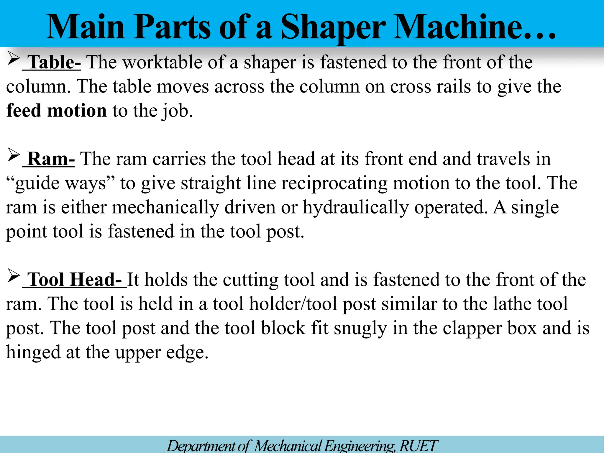 Shaper and Milling machine basic to advance.pptx