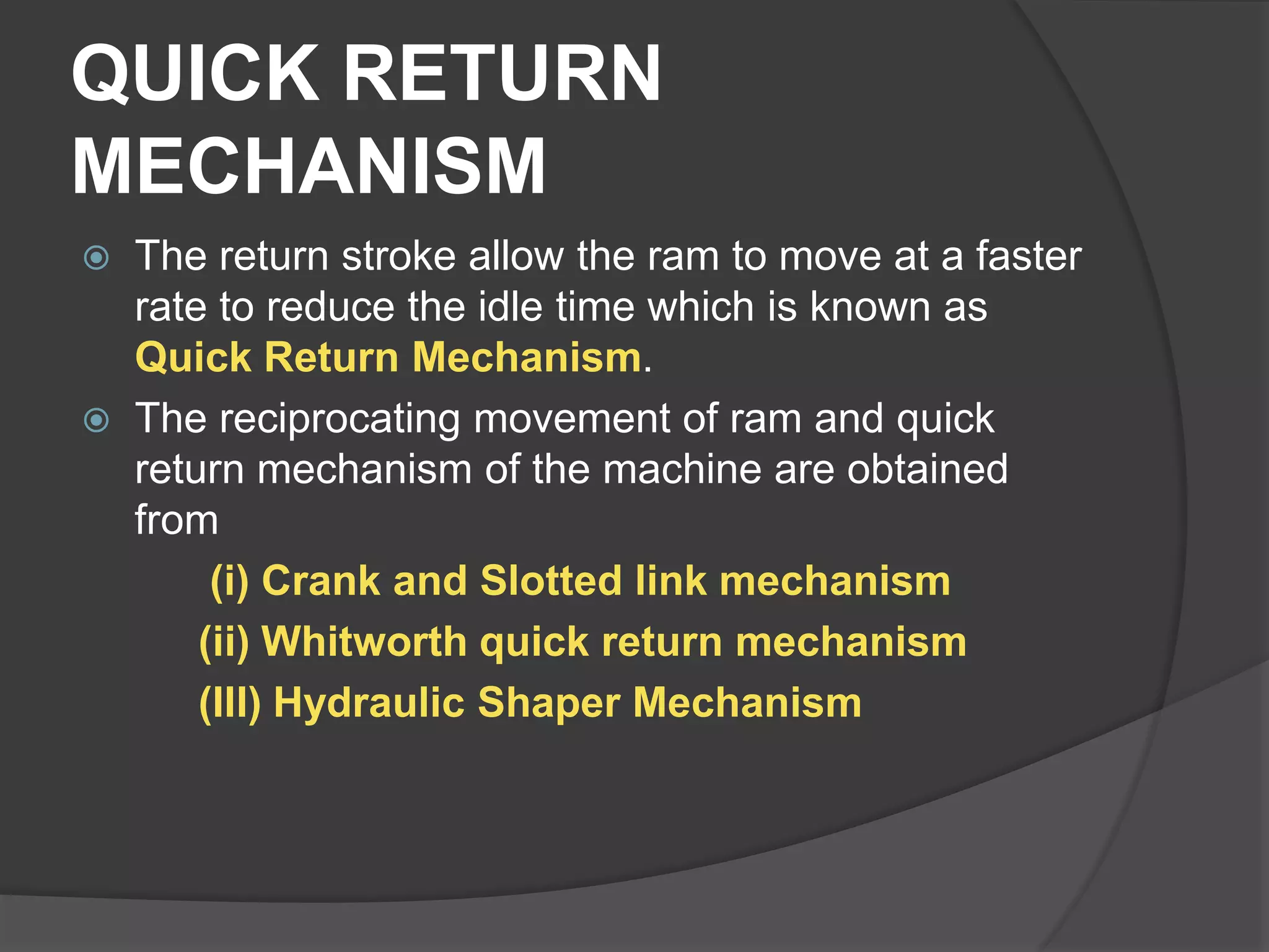 Shaper machine | PPTX
