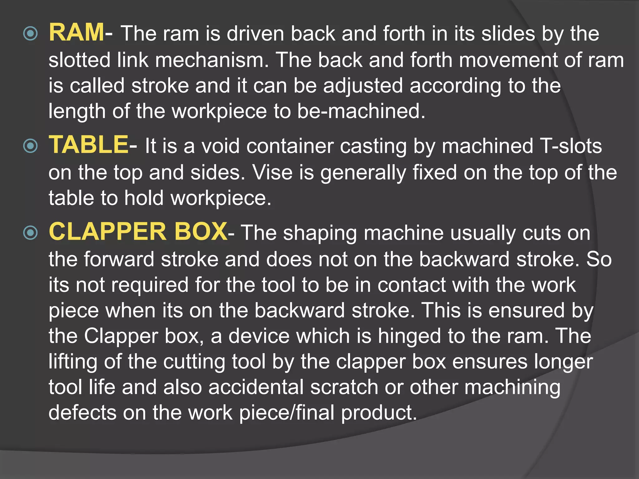 Shaper machine | PPTX