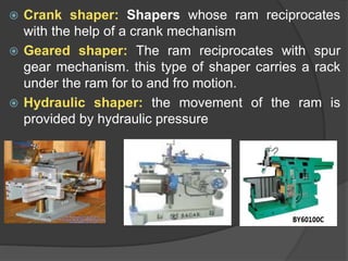Shaper machine | PPTX