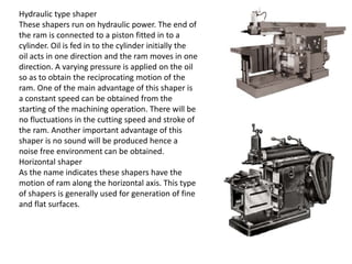 Shaper Machine Ppt | PPTX | Woodworking | Arts and Crafts