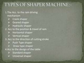 Shaper machine | PPT