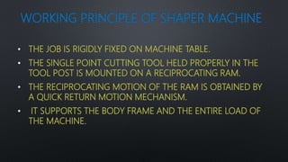 Shaper machine | PPTX