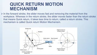 Shaper & planer machines | PPTX