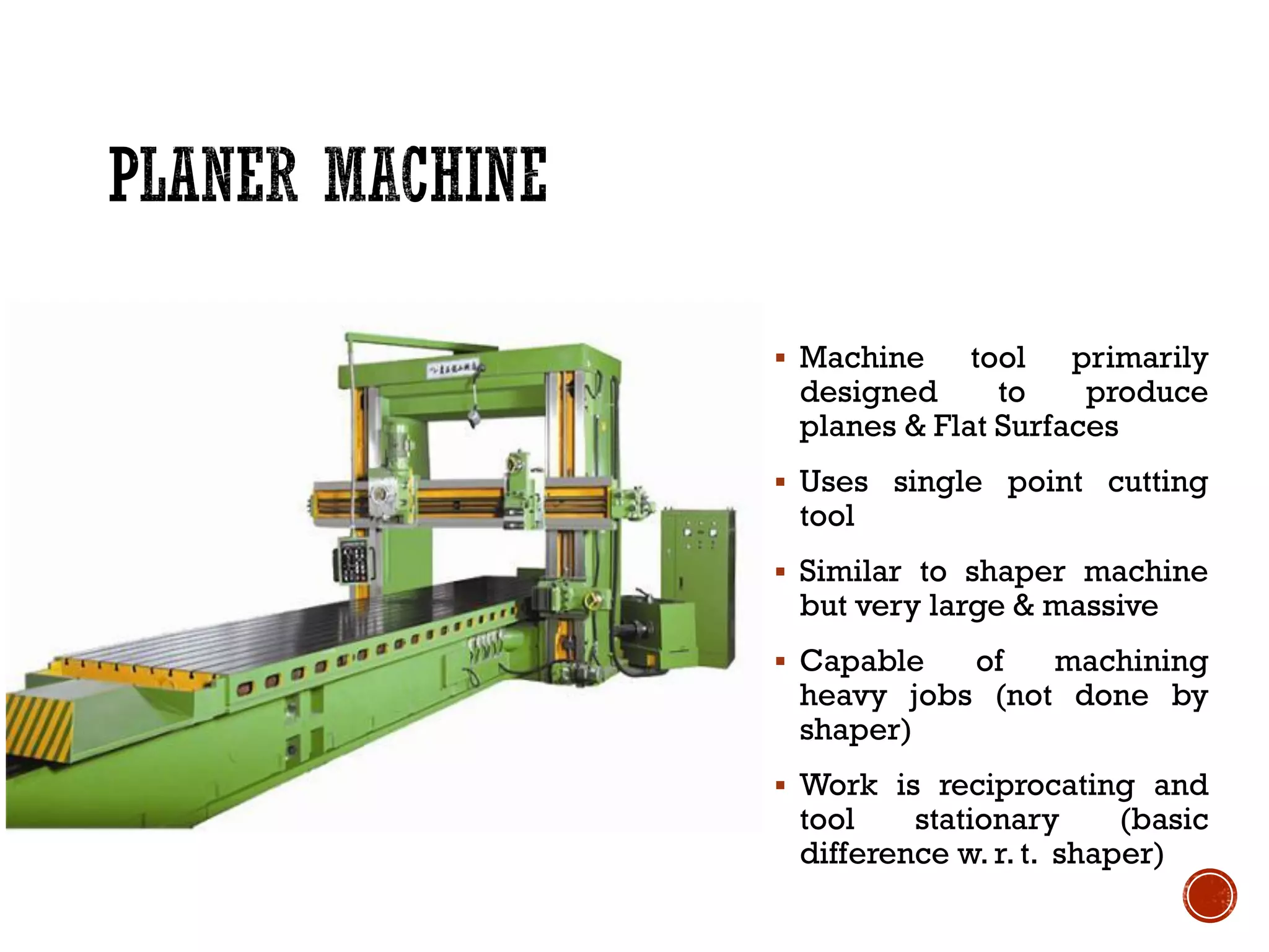 Part 1: Shaper Planer & Slotter machine | PDF