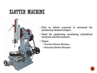 Part 1: Shaper Planer & Slotter machine | PDF