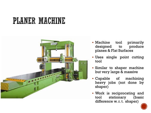 Part 1: Shaper Planer & Slotter machine | PDF