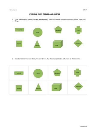 Shapes and tables | PDF