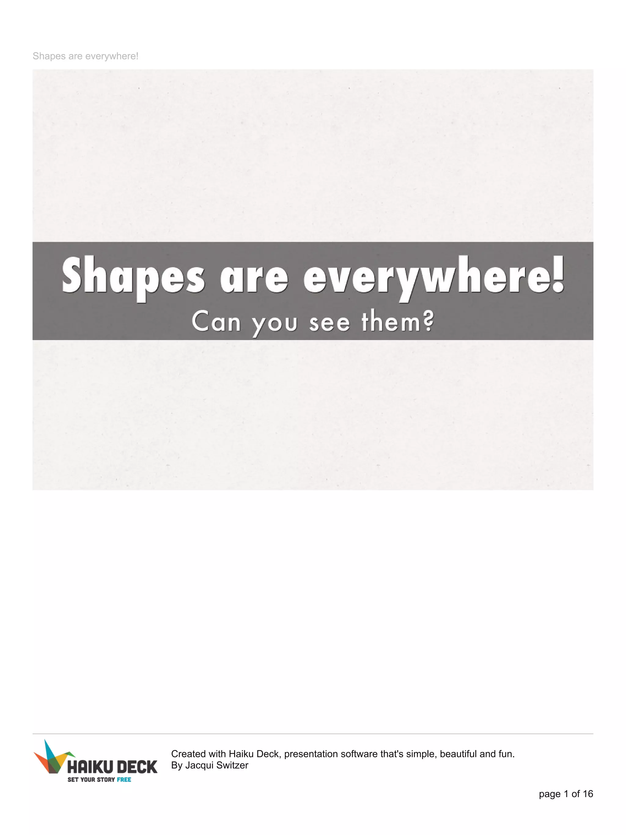 Shapes are everywhere! | PDF