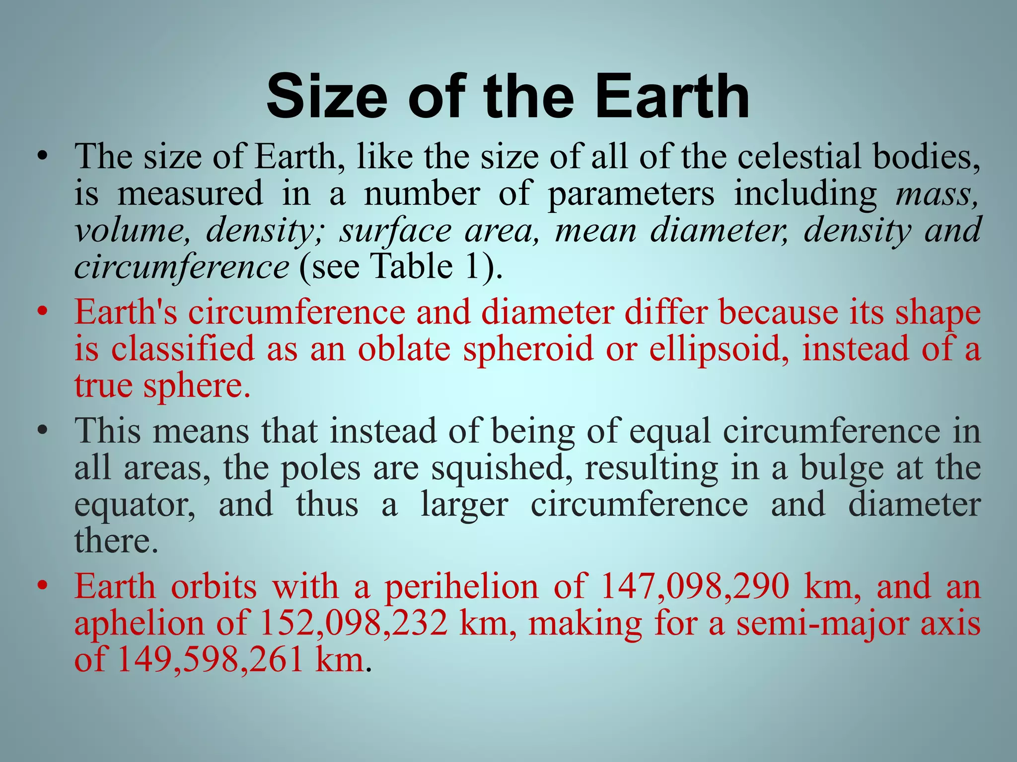 Shape, size and motions of the earth 1 | PPTX