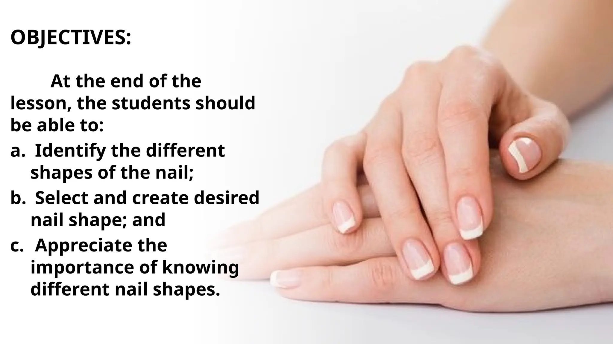 Shapes of Nail ppt.pptx secondary high school. | PPT