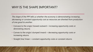 Shapes of production possibility frontiers | PPTX