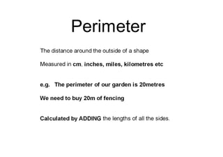 Intro to Perimeter, Area and Volume | PPT