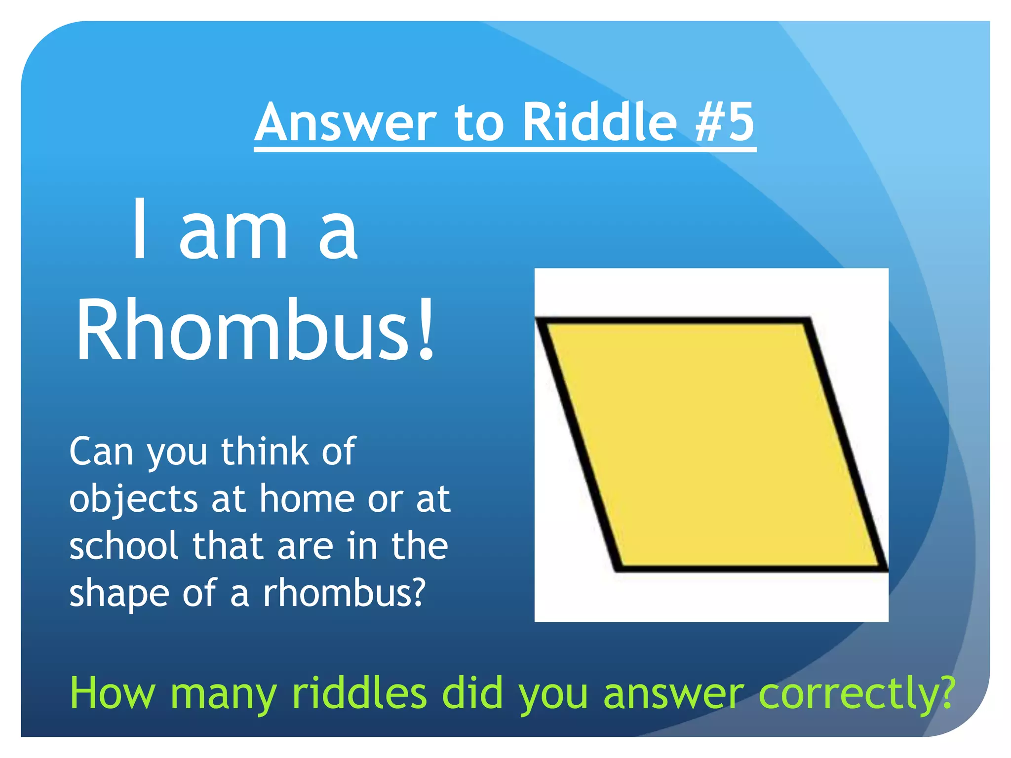 Shapes riddles grade 2 | PPTX
