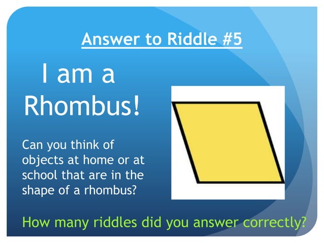 Shapes riddles grade 2 | PPTX | Games and Puzzles | Hobbies & Interests