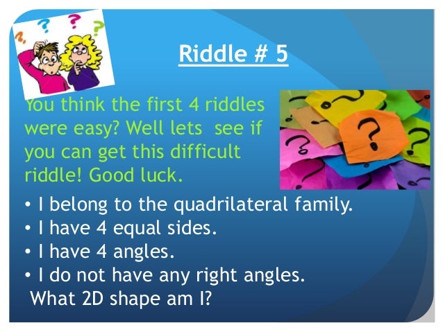 Shapes riddles grade 2