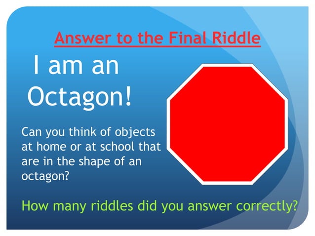 Shape Riddles - Kindergarten | PPTX | Games and Puzzles | Hobbies ...