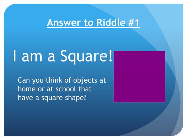 Shape Riddles - Kindergarten | PPTX | Games and Puzzles | Hobbies ...