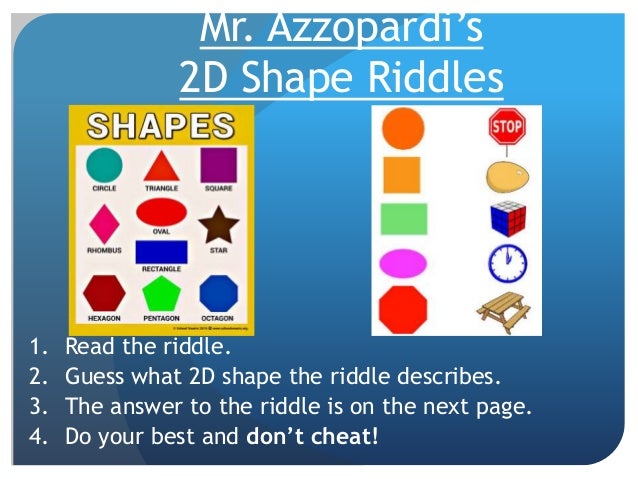 Shape Riddles - Kindergarten