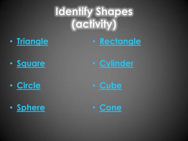 Shapes slide show | PPTX | 3-D Graphics | Computer Software and Applications