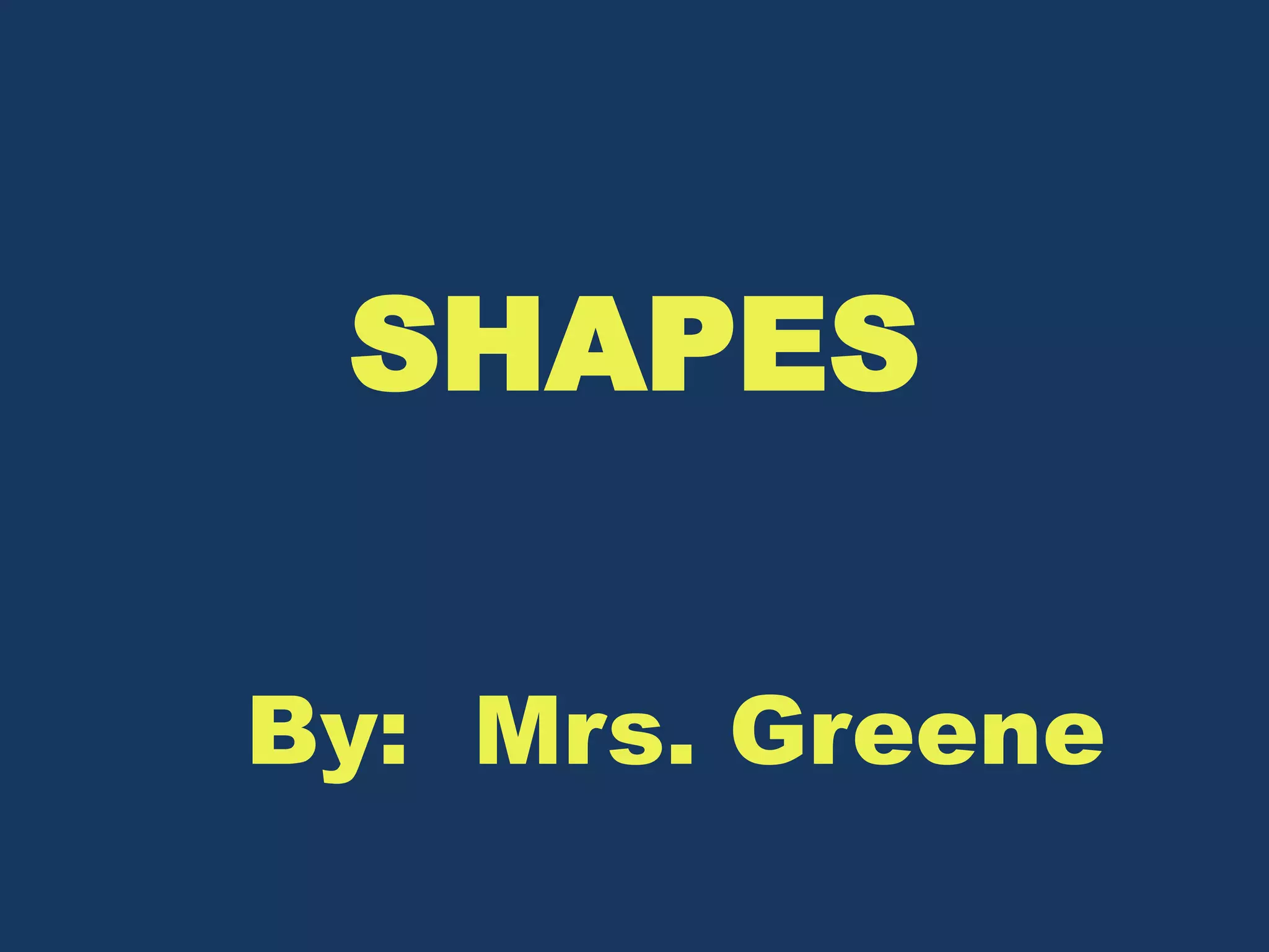 Shapes for kindergarten | PPTX