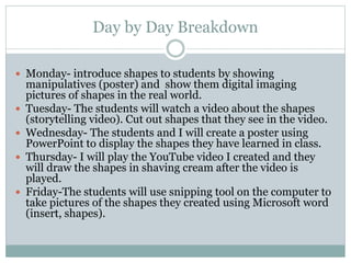 Shapes unit plan ci 350 | PPTX | Education
