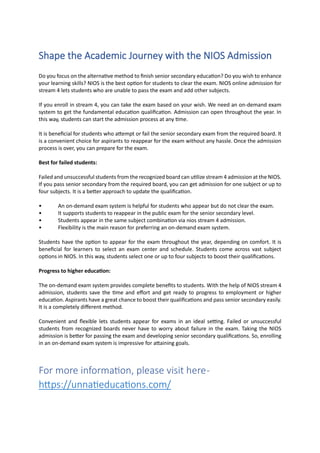 Shape the Academic Journey with the NIOS Admission.pdf