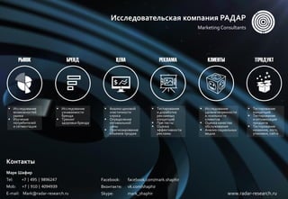 Марк Шафир - Программа курса "Введения в маркетинговые исследования ...