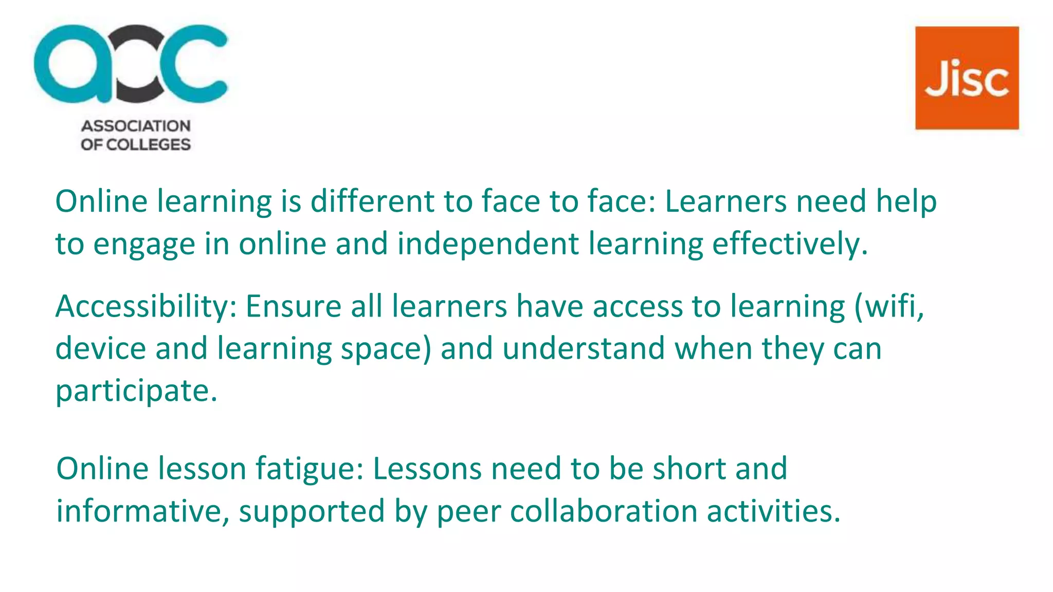 Shaping the digital future of FE and skills - learner experience | PPTX